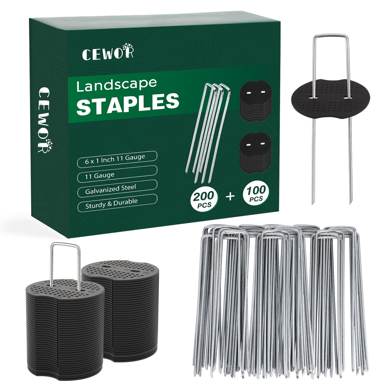 Amazon.com: CEWOR Landscape Staples Set, 200pcs 6 Inches 11 Gauge ...