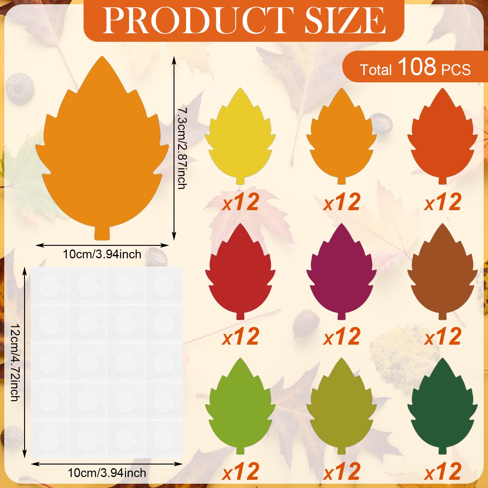 Snapklik.com : Geyee 108 Pcs Fall Leaf Cutouts For Bulletin Board ...