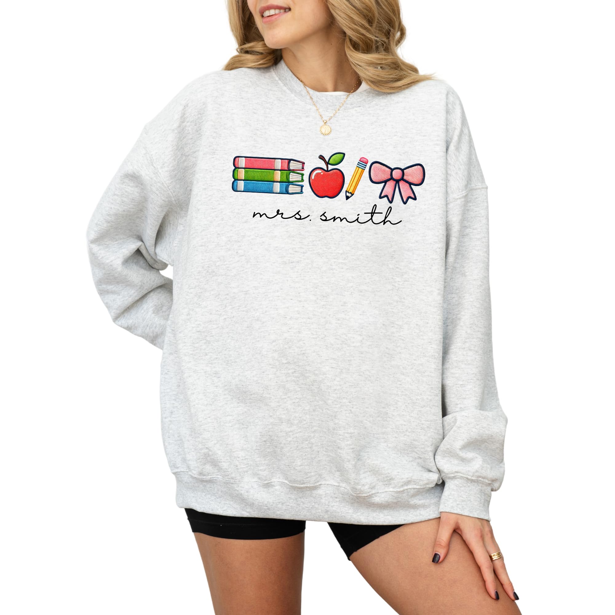 CUSTOM Personalized Teacher Name Crewneck Sweatshirt and Hoodie ...