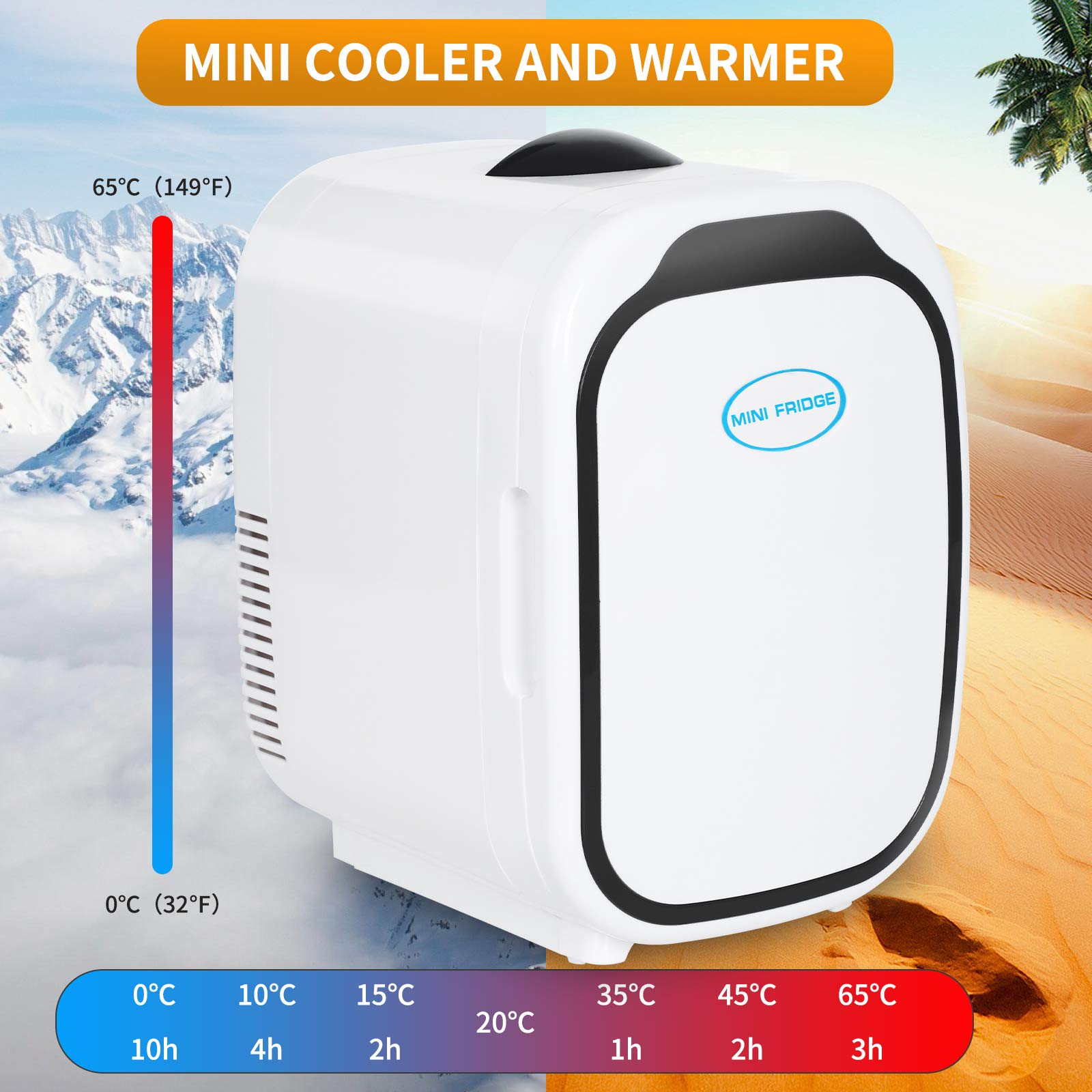 Wistopht 6 Liter Mini Fridge for Bedroom - Mini Fridge Cooler and ...