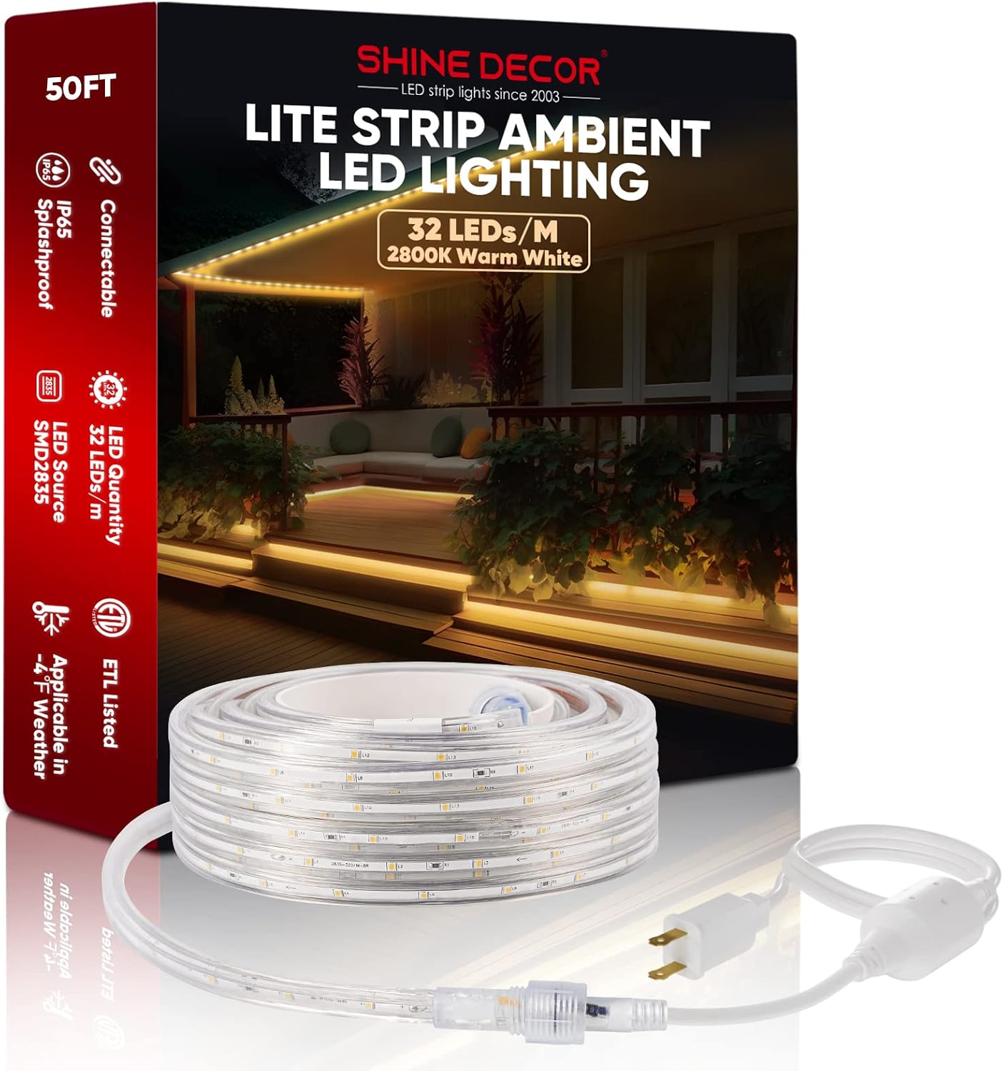 Amazon.com: Shine Decor LED Strip Lights 36w Low Consumption, Cold ...