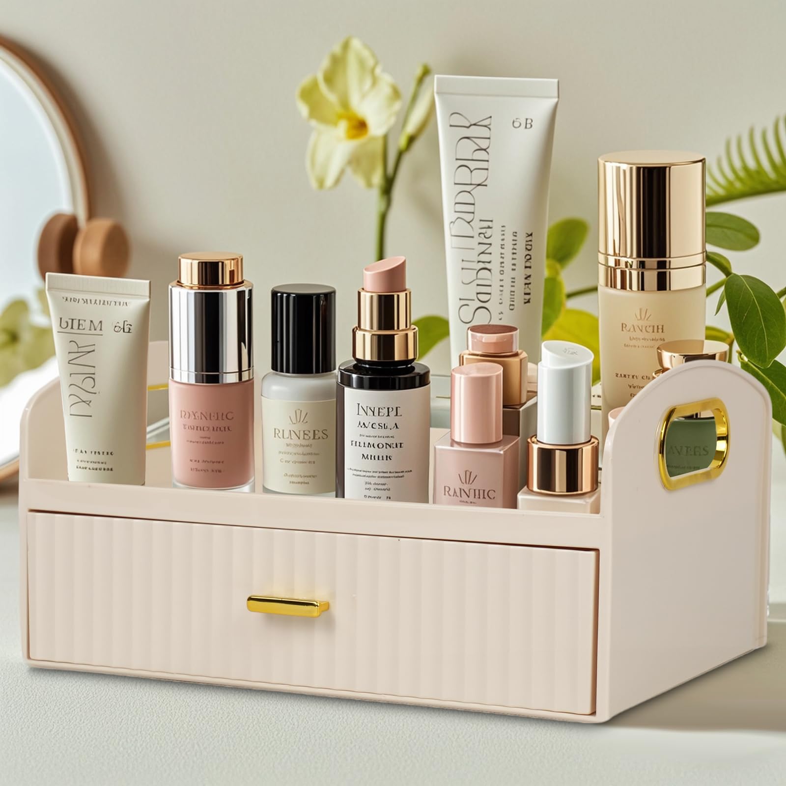 Amazon.com: JEESA Makeup Organizer Countertop With Drawers Bedroom ...
