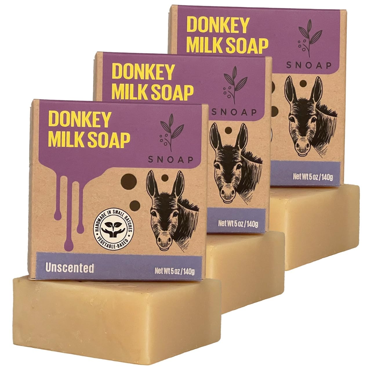 Amazon.com : SNOAP Unscented Donkey Milk Soap Bar – Fragrance-Free ...