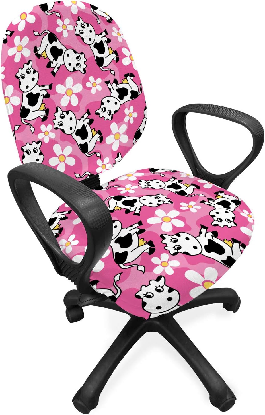 Amazon.com: Lunarable Cow Office Chair Slipcover, Cartoon Pattern ...