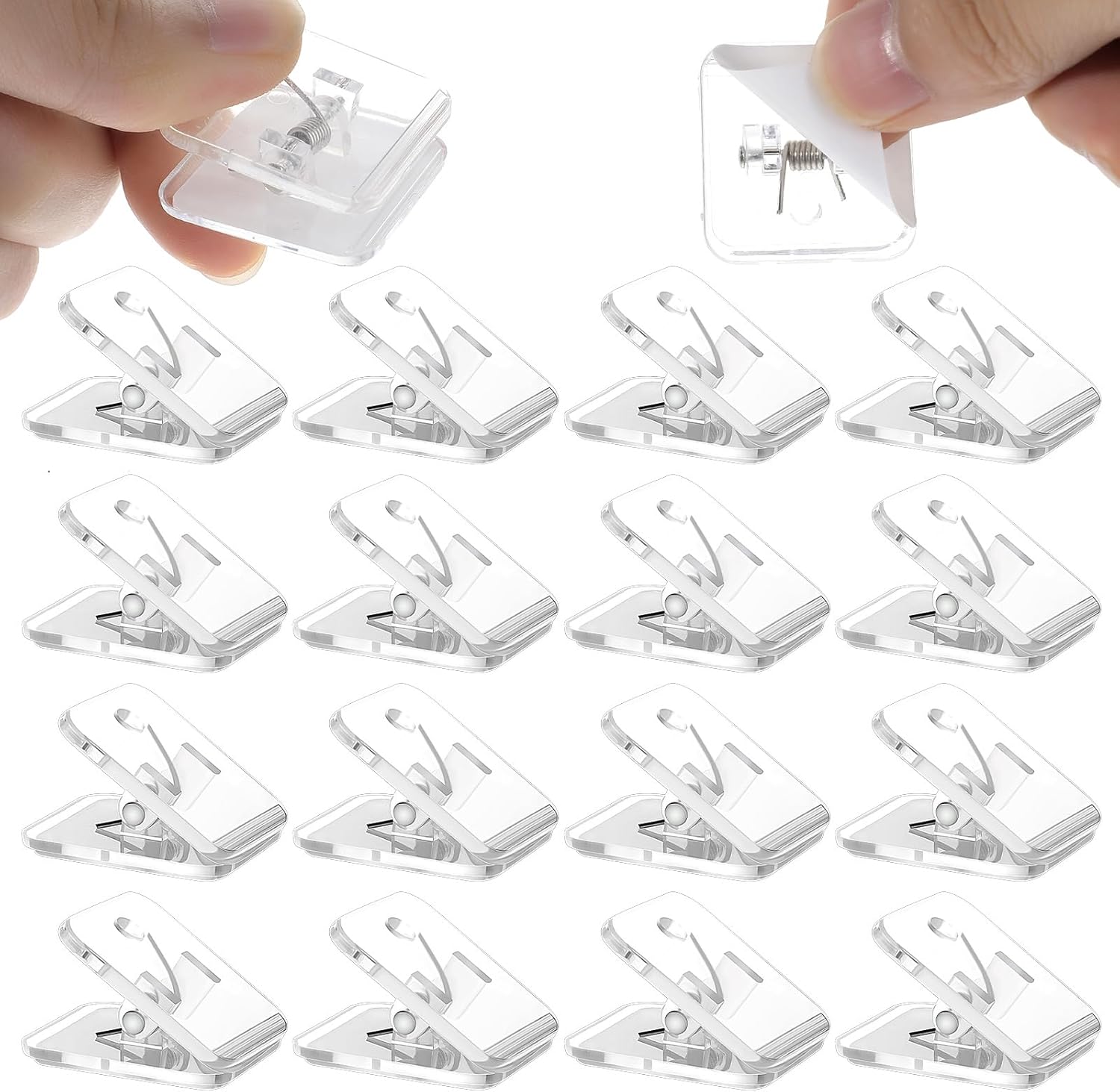 Amazon.com: Ptwola 20 Pieces Self Adhesive Spring Clips Mini Photo ...