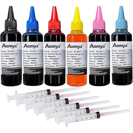 Aomya 600ml Universal Dye Ink Refill Kit for HP Canon Epson Brother ...