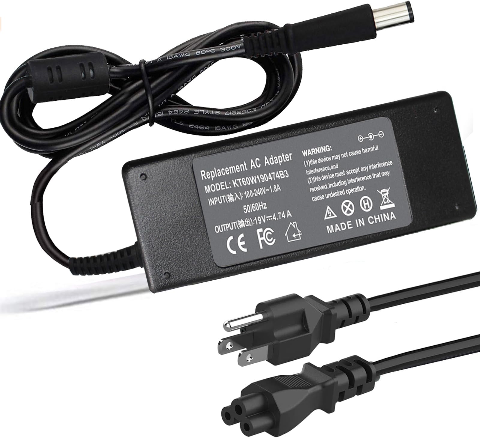 Amazon.com: 90W 65W Ac Adapter Power Cord for HP All-in-One Desktop 22 ...