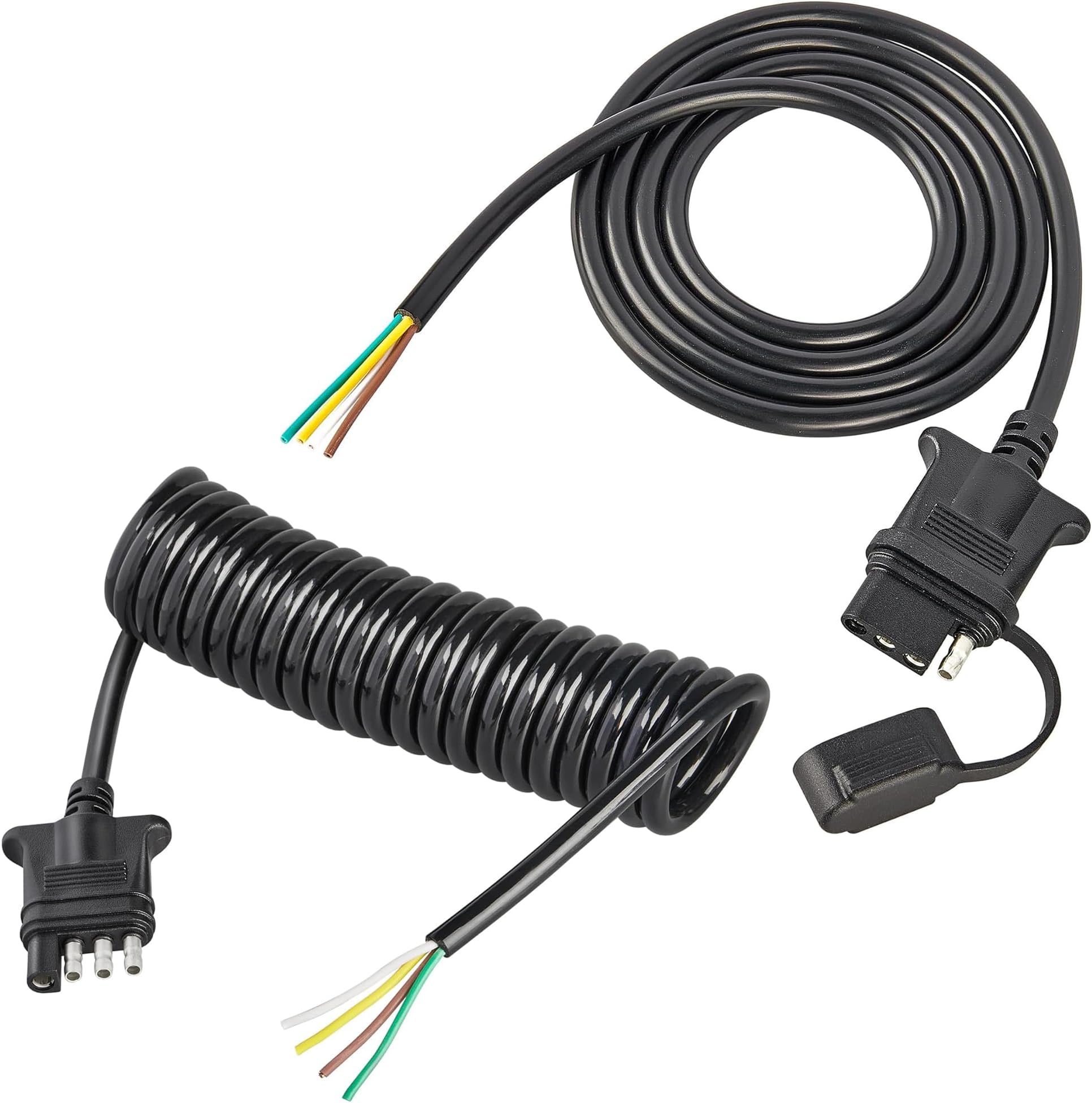 Amazon.com: Oyviny 4 Pin Trailer Wiring Coiled Cable 10.5 Feet ...