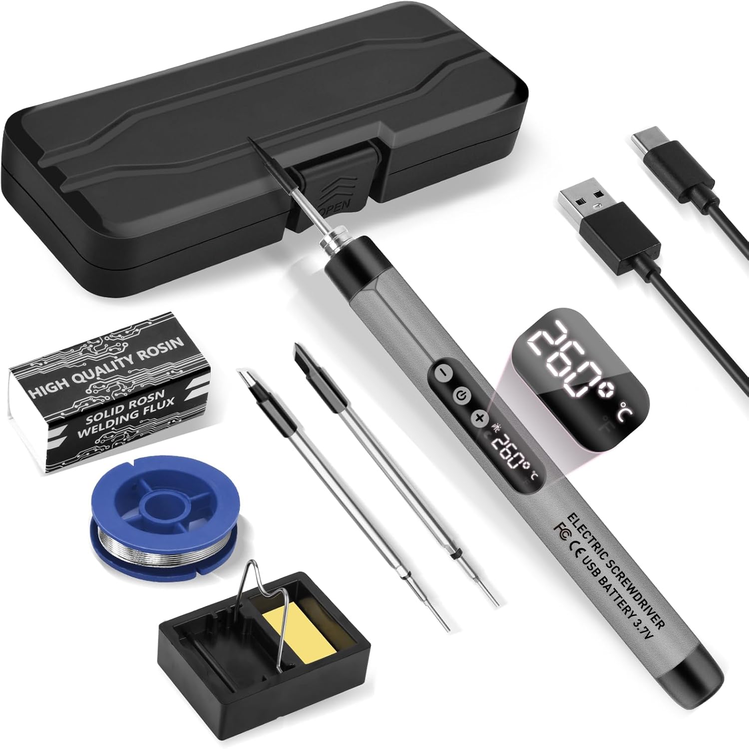 Dmyond Mini Cordless Soldering Iron Kit, USB Rechargeable Portable ...
