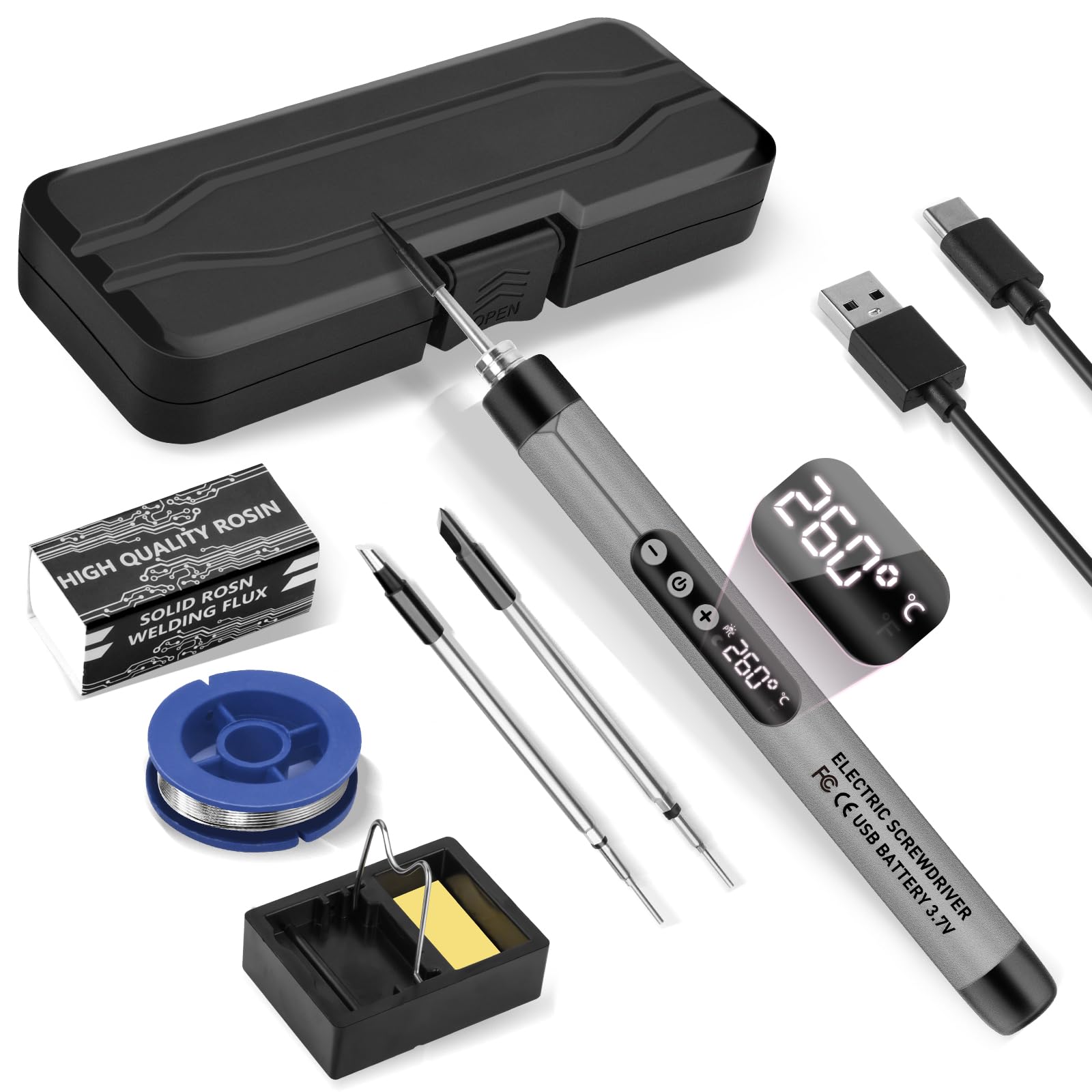 Dmyond Mini Cordless Soldering Iron Kit, USB Rechargeable Portable ...