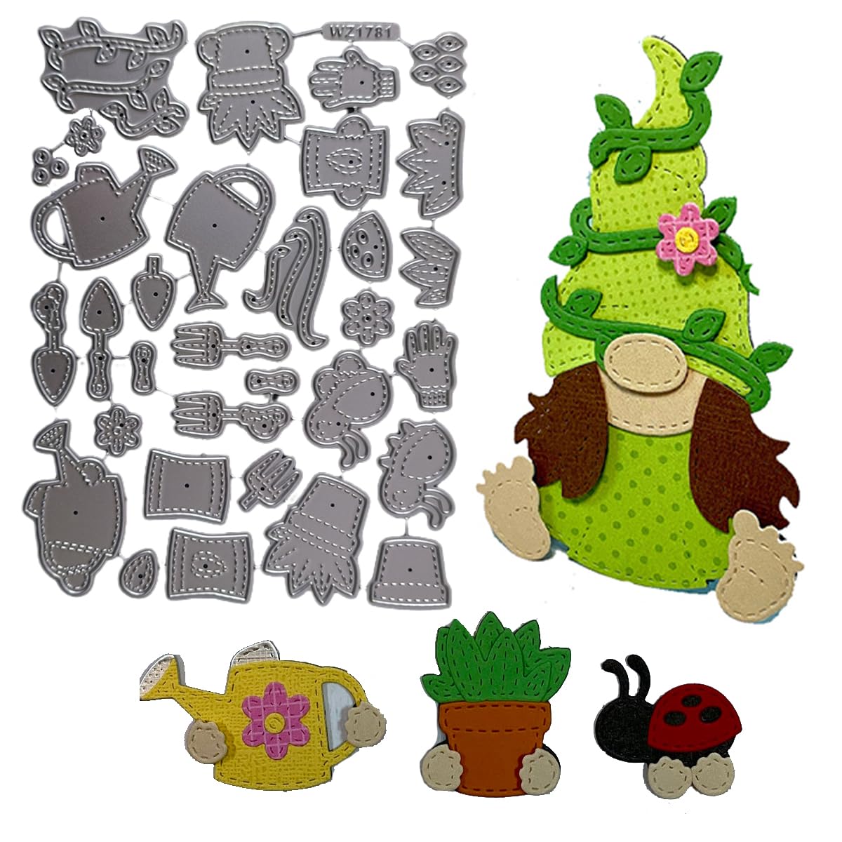Amazon.com: Metal Cutting Dies, Birthday Greeting Card Gnome Booth ...