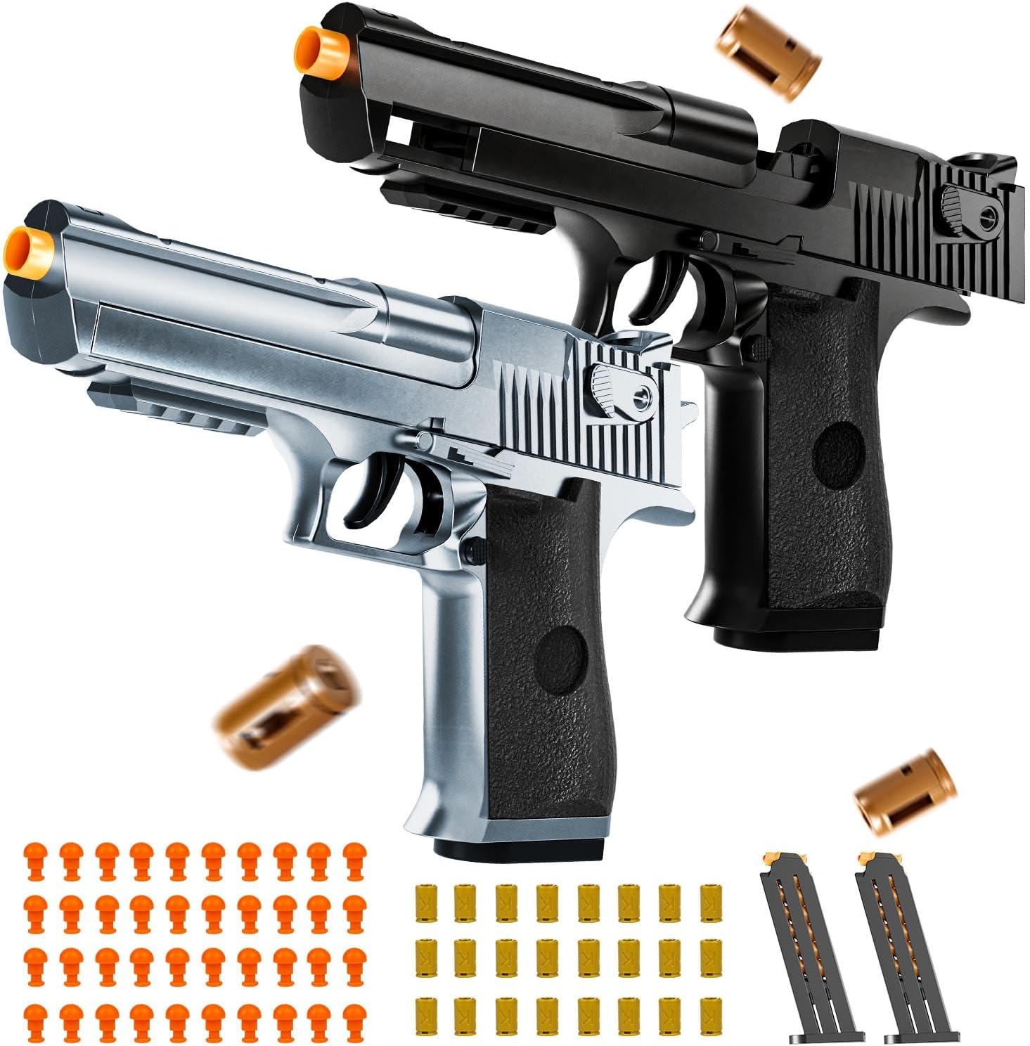 Amazon.com: 2 Pack Shell Ejecting Toy Gun - Semi-Automatic Handgun with ...
