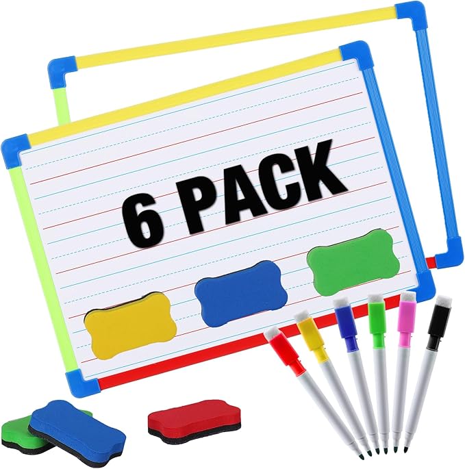 Amazon.com : Yexiya 6 Sets Small Dry Erase Lap Boards for Students 8.3 ...