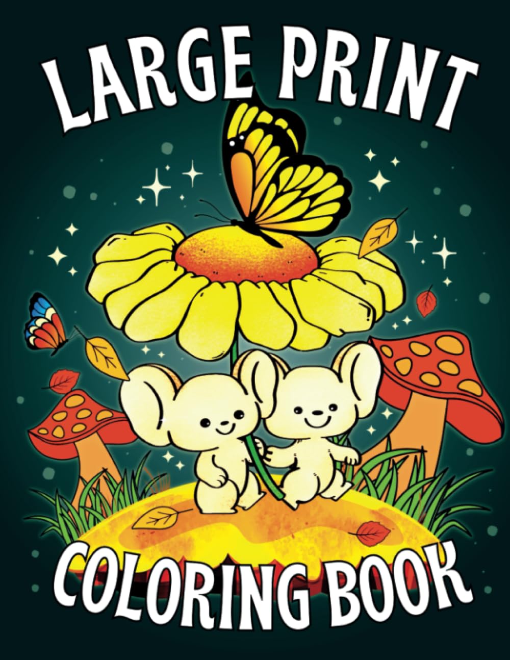 Large Print Coloring Book: A Bold and Easy Coloring Book with Animals ...