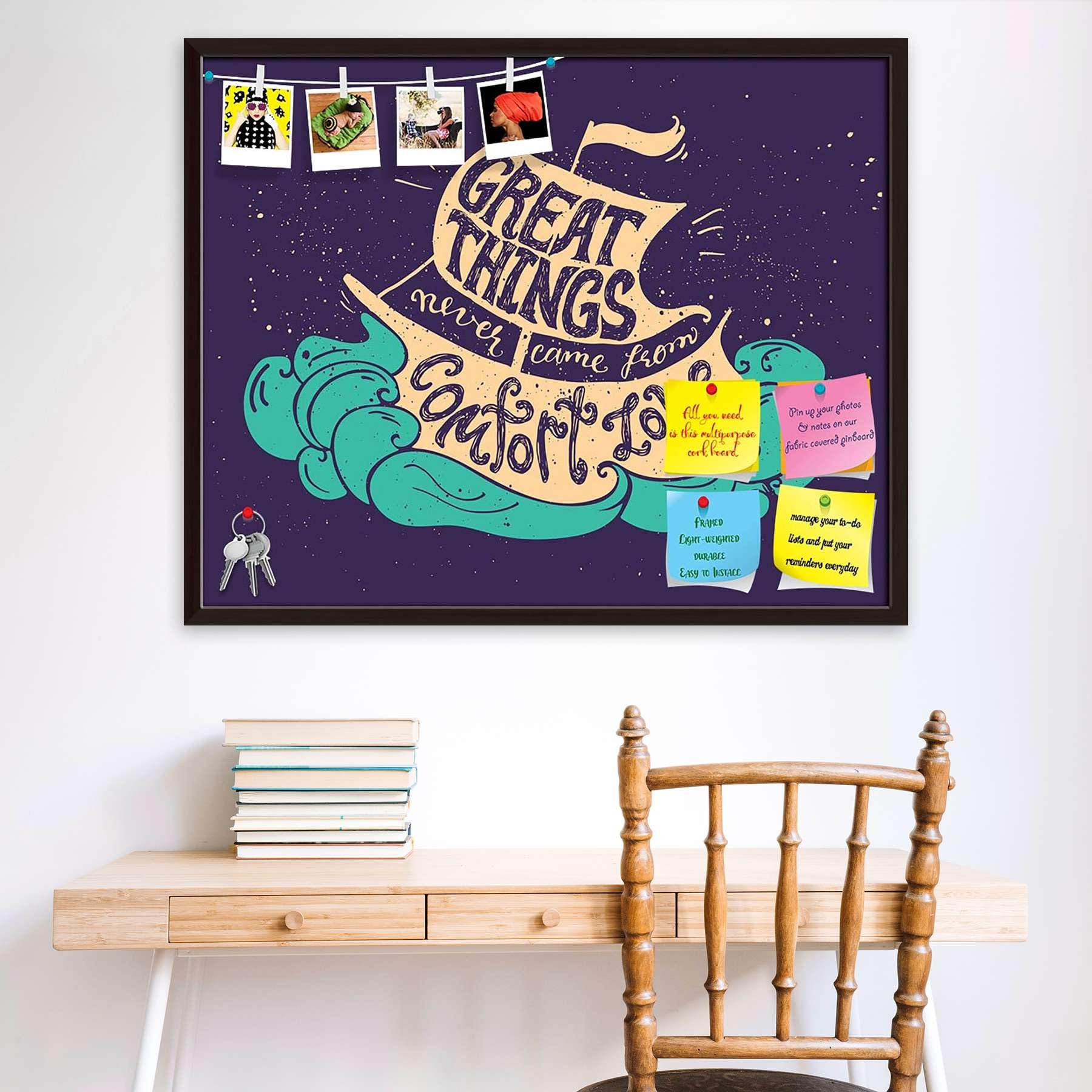 Buy ArtzFolio Great Things Motivational Quote | Bulletin Board Notice ...