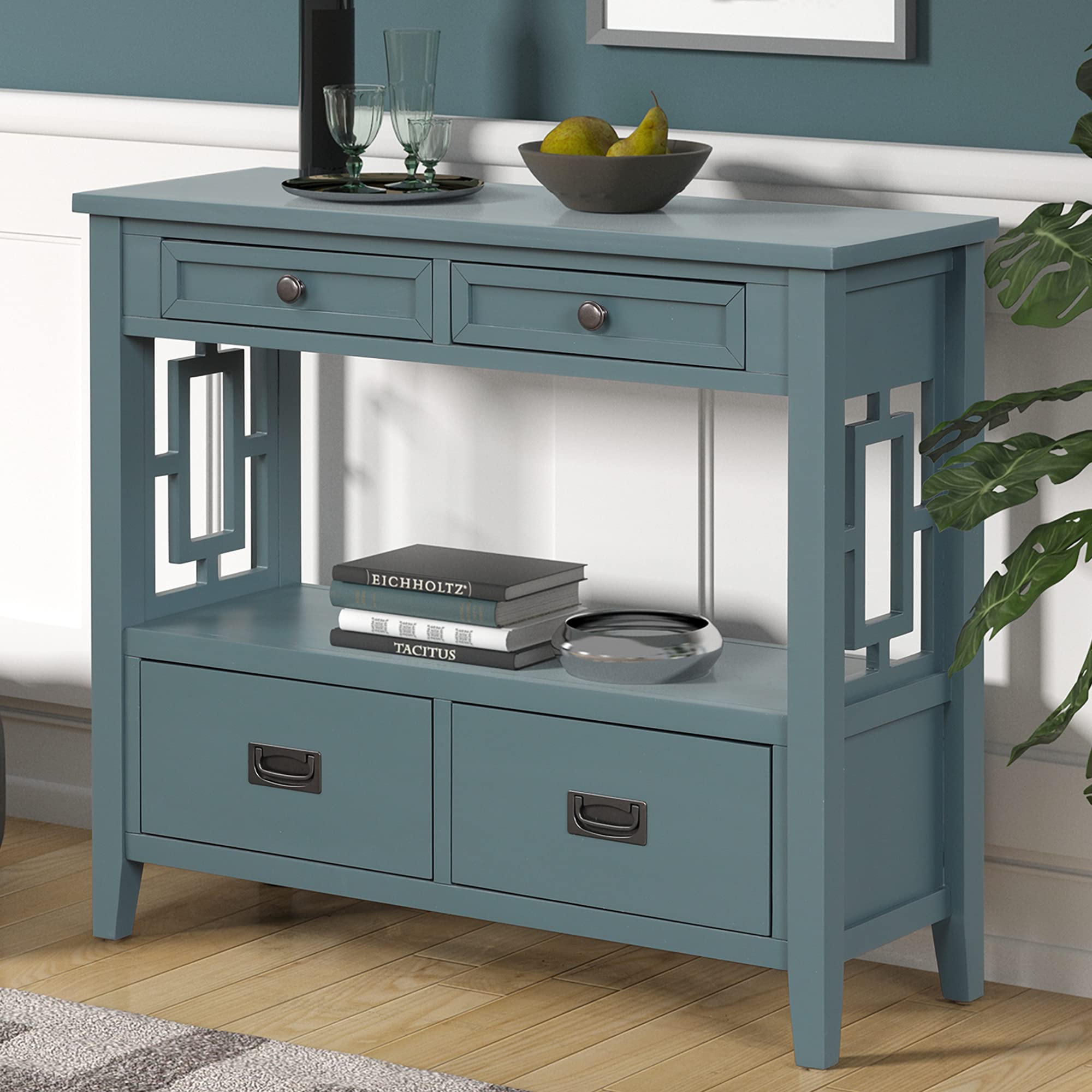 Amazon.com: Knocbel Farmhouse Entry Console Table with 2 Storage ...