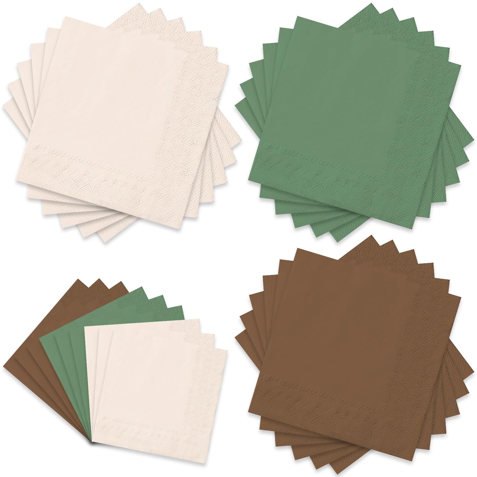 Amazon.com: Whaline Woodland Paper Napkin 3 Colors Dinner Napkin Beige ...