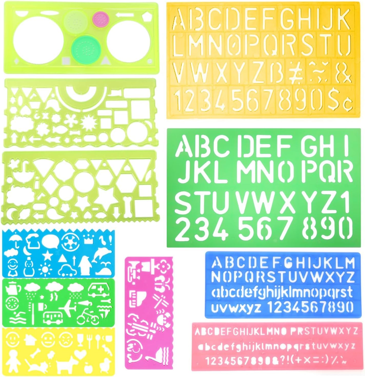 Amazon.com : Office 11 Pcs Letter Stencils for Crafts Reusable ...
