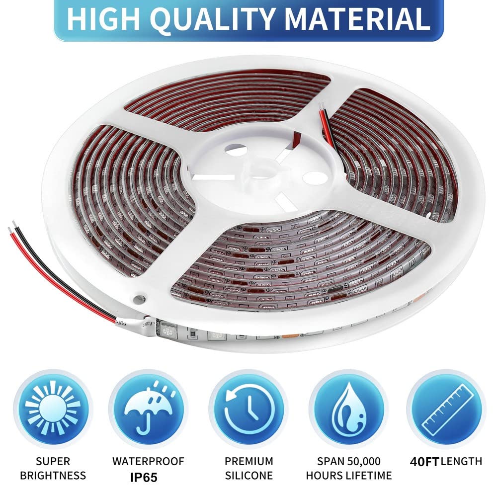 Snapklik.com : LED Boat Strip Lights, 40FT Waterproof Marine Pontoon ...