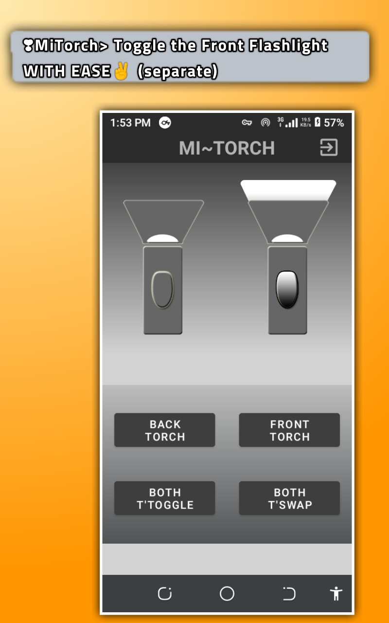 Mi Torch - front and back light control-Amazonアプリストアのアプリ