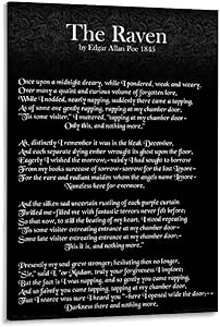 Amazon.com: Qhgready Edgar Allan Poe Gothic Decor - The Raven Wall ...