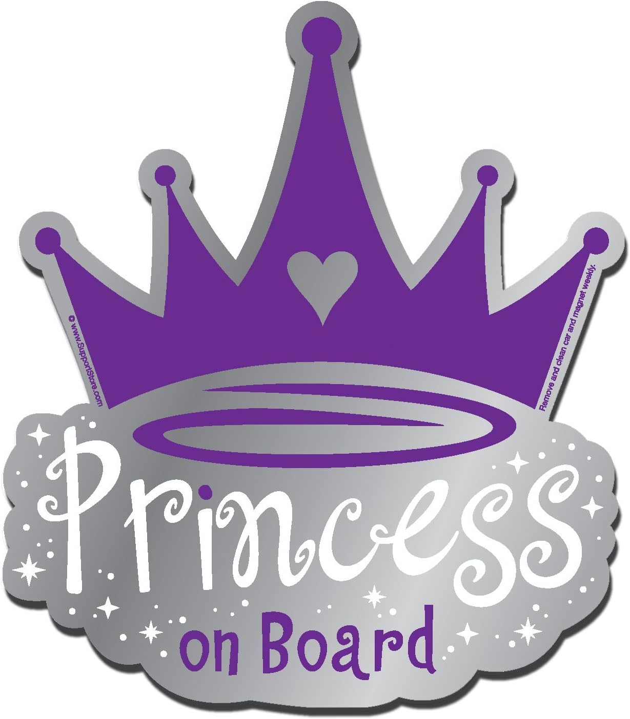 Amazon.com: Princess on Board Purple Car Magnet: Refrigerator Magnets ...