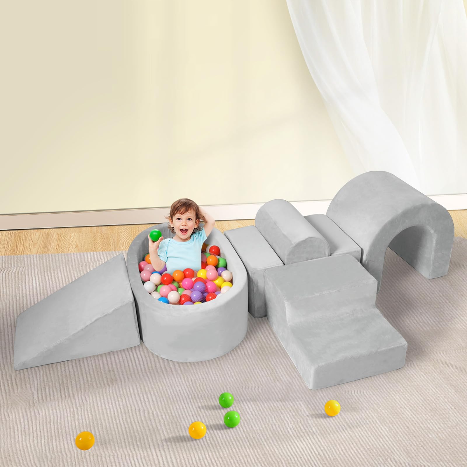 Bopeep Kids Foam Blocks Play Set, Soft Climbing Toys for Toddlers ...