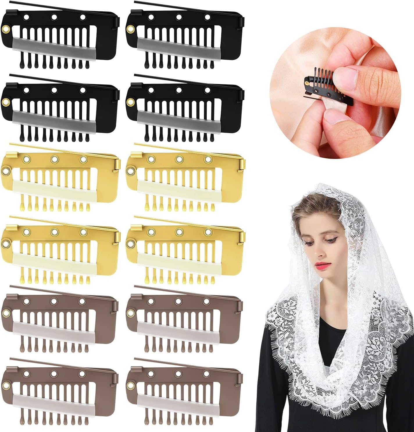 Amazon.com : 12 PCS Chunni Dupatta Clips with Safety Pin,Chunni Dupatta ...