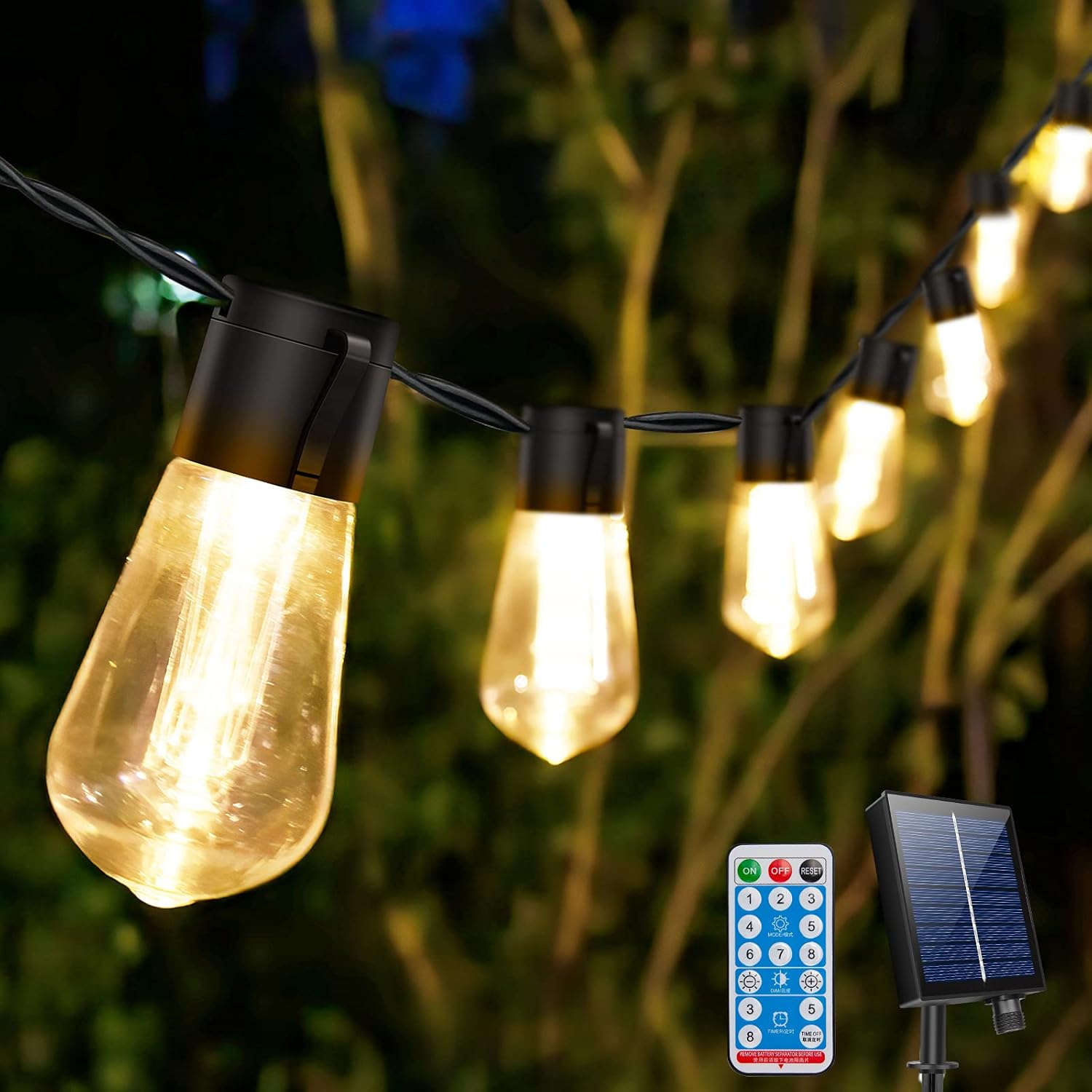 Garden Solar String Lights Outdoor, 29.5FT IP65 Waterproof , 8 Modes 20 ...