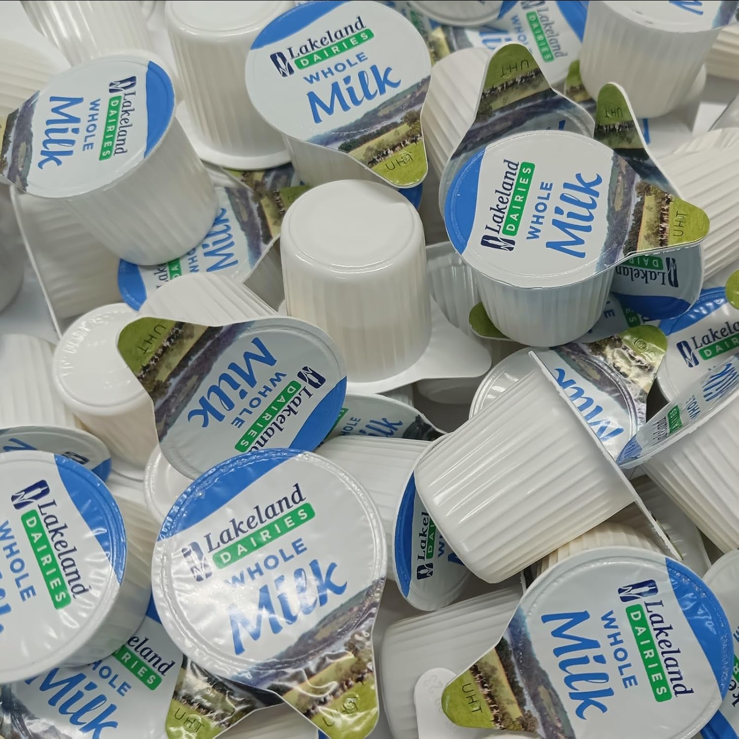 35x Whole UHT Milk 12ml Individually Wrapped Mini Portions Pots Jiggers ...