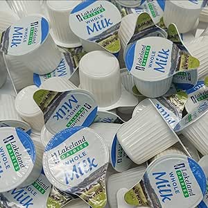 35x Whole UHT Milk 12ml Individually Wrapped Mini Portions Pots Jiggers ...