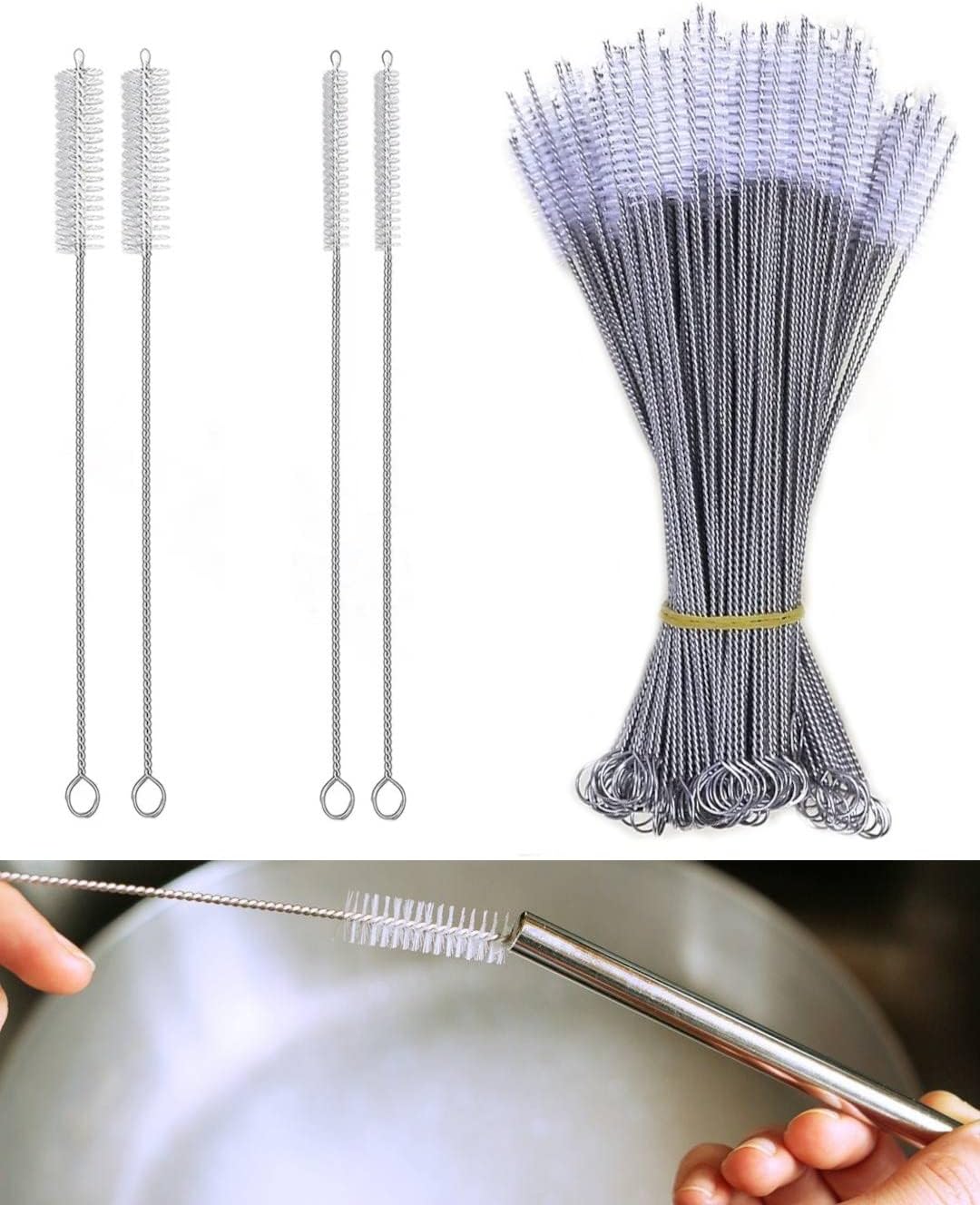 Straw Cleaning Brush Pipe Cleaner Tube Bottle Metal Handle Teat ...