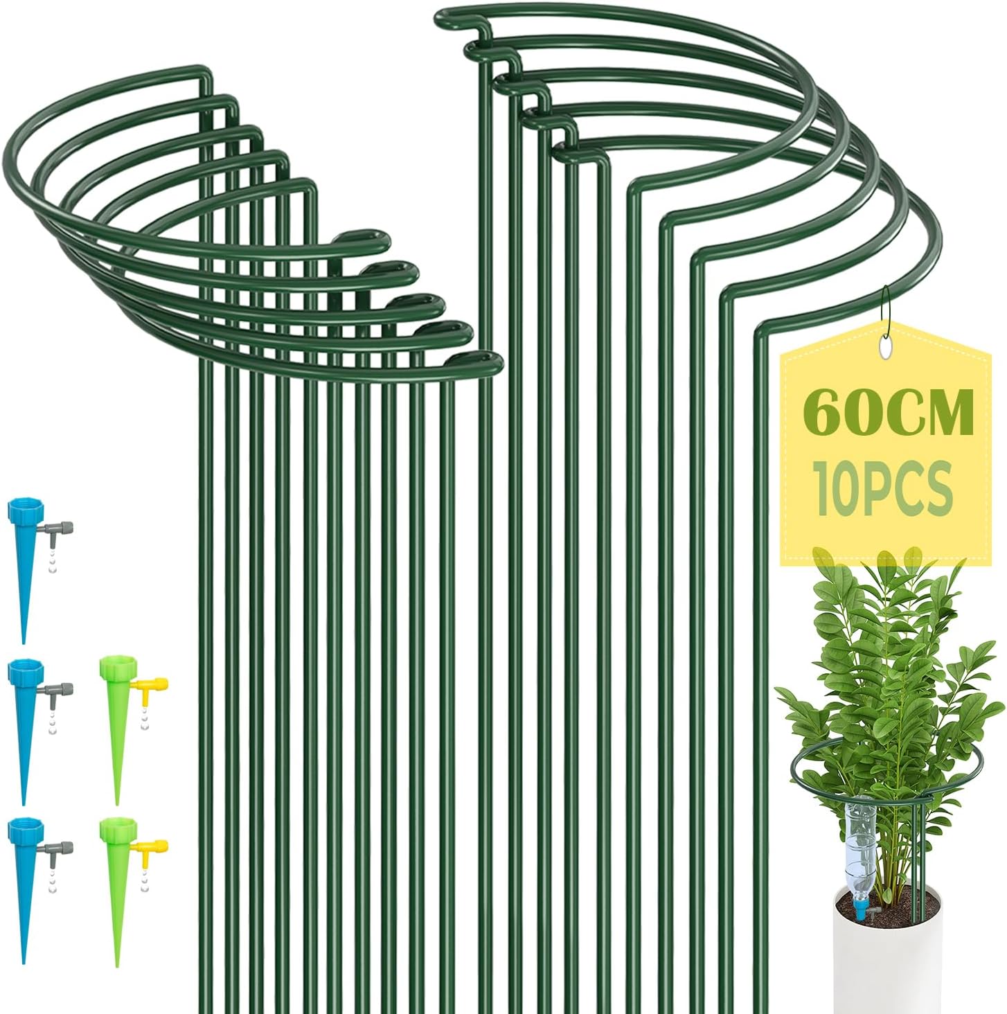 Plant Supports Metal 75cm Tall Medium Curved 6mm mild steel (FIVE PACK ...