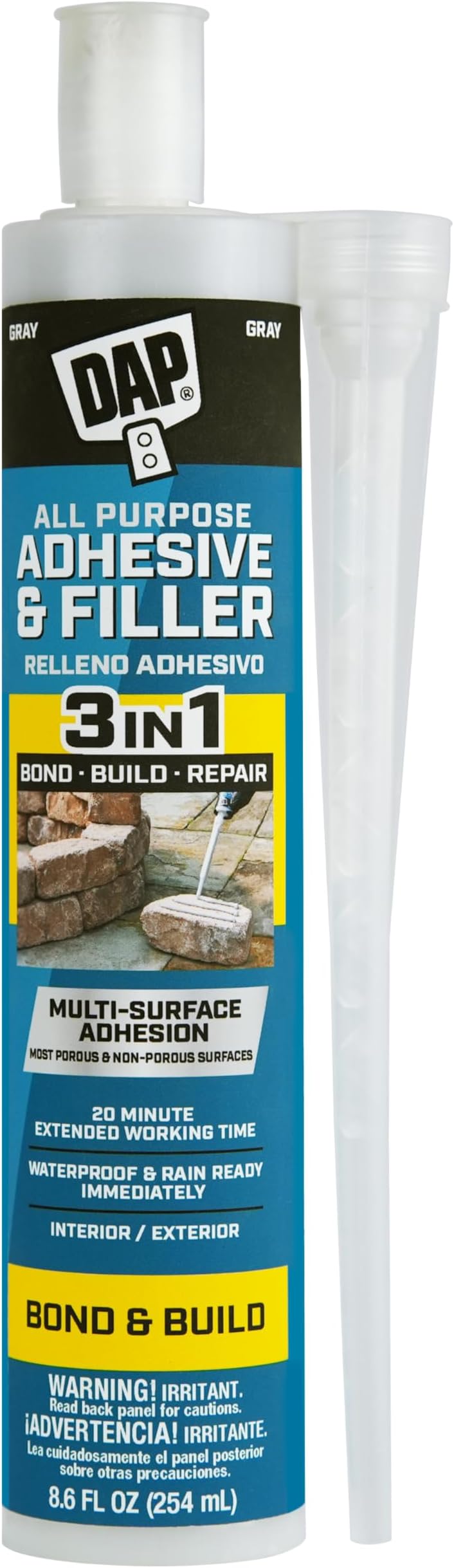 DAP All Purpose Adhesive and Filler, Gray, 8.6 Oz (7079828000) - Amazon.com