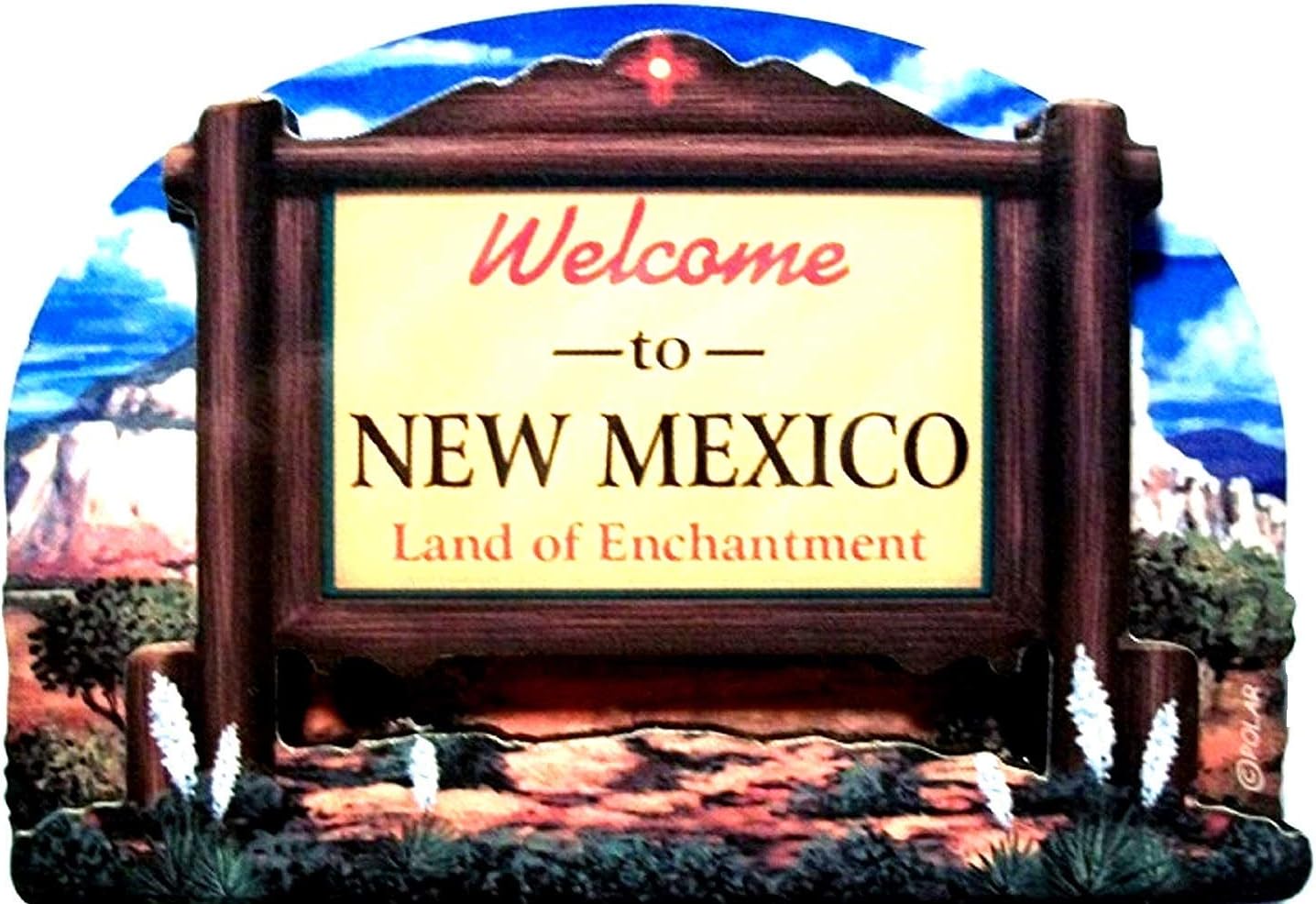 Amazon.com: New Mexico State Welcome Sign Wood Fridge Magnet 2 ...