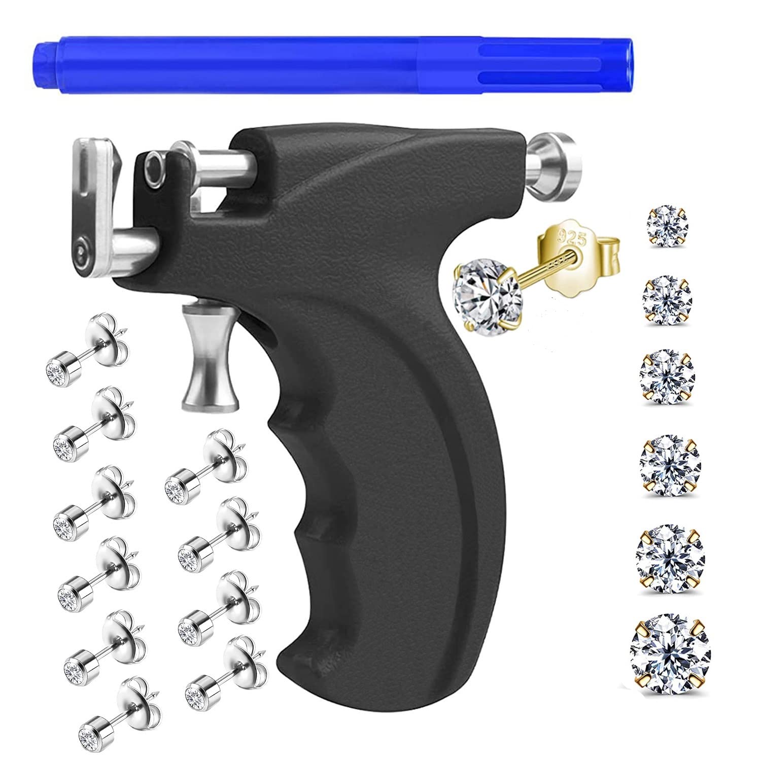 Amazon.com: Professional Ear Piercing Gun Kit with 6 Pairs S925 ...