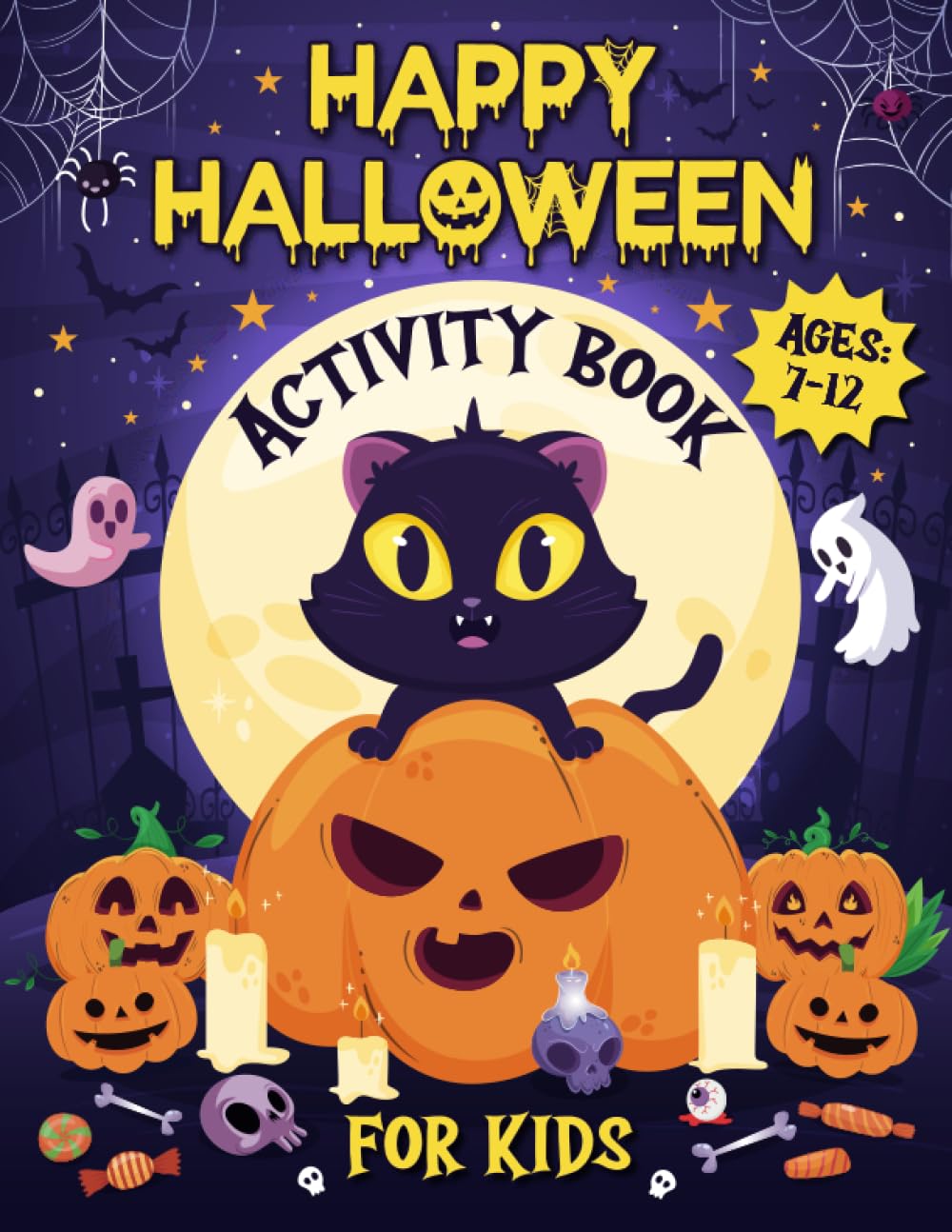 Happy Halloween Activity Book for Kids Ages 7-12: Funny Halloween ...