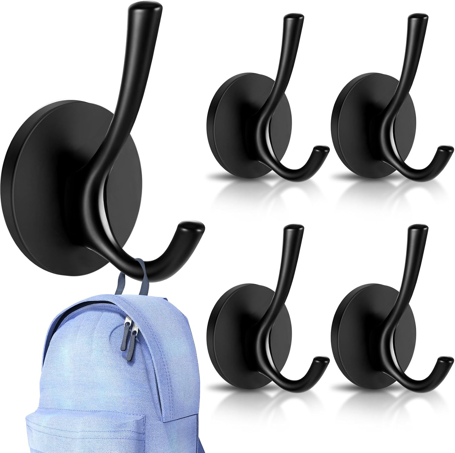 Amazon.com: Tellegloww 4 Pcs Heavy Duty Magnetic Double Coat Hooks ...
