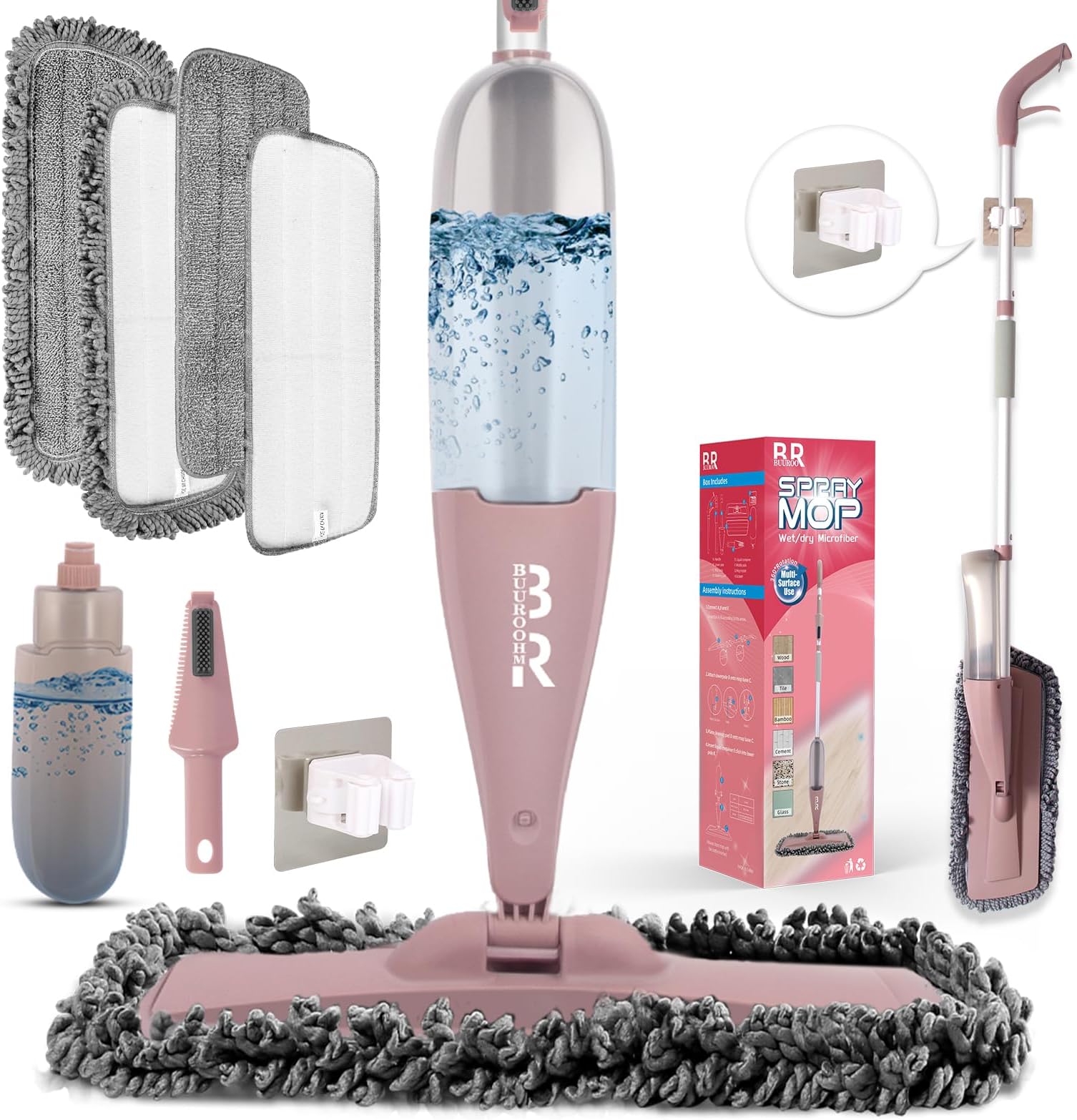 IPEA Balais Serpillère Vaporisateur en Aluminium avec Chiffon en ...