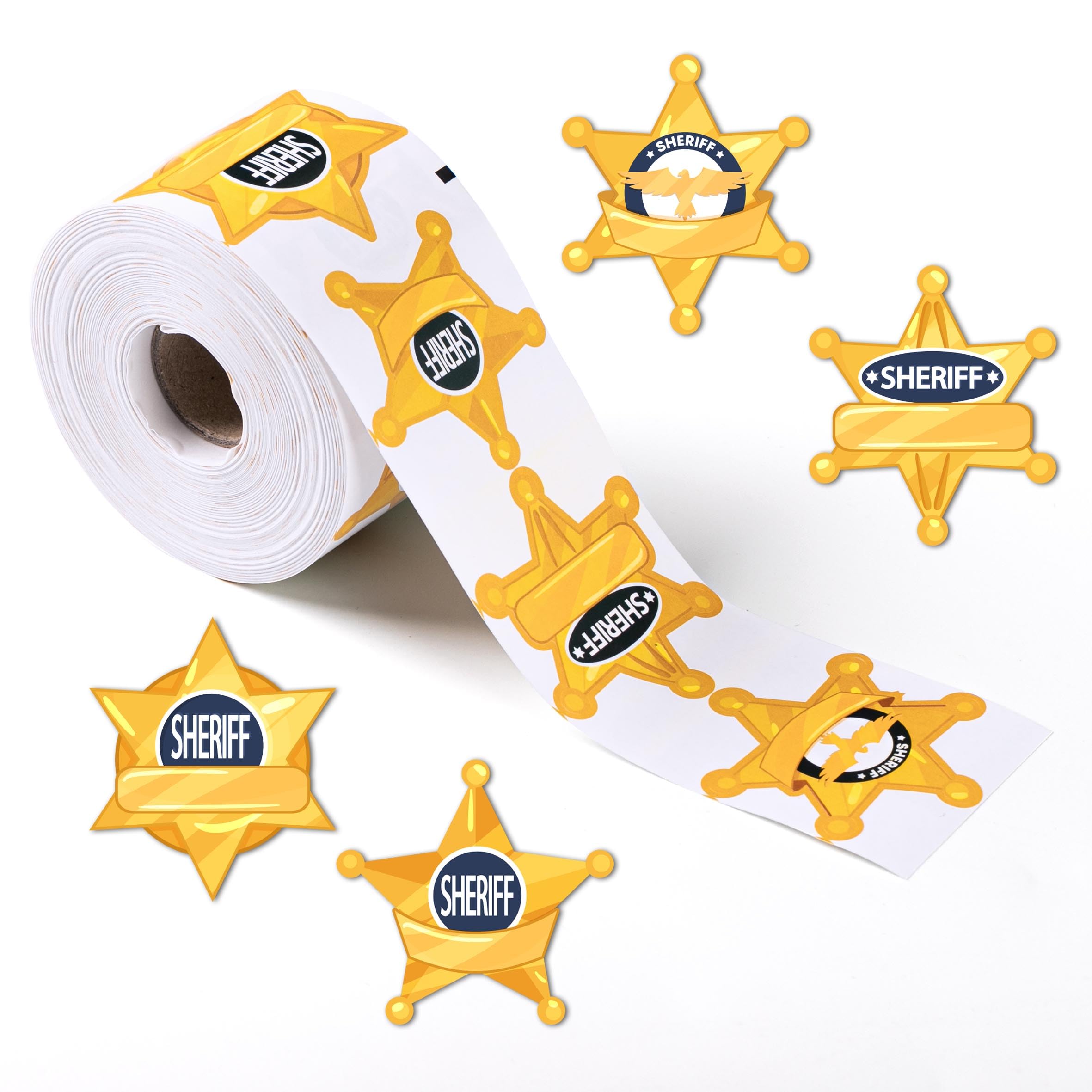 Snapklik.com : 600Pcs Sheriff Badge Stickers For Kids 4 Styles Police ...