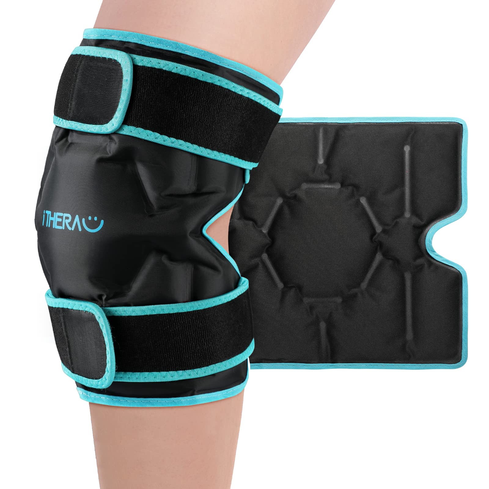 Buy iTHERAU Knee Ice Pack Wrap, Reusable Gel Cold Pack for Knee Pain ...