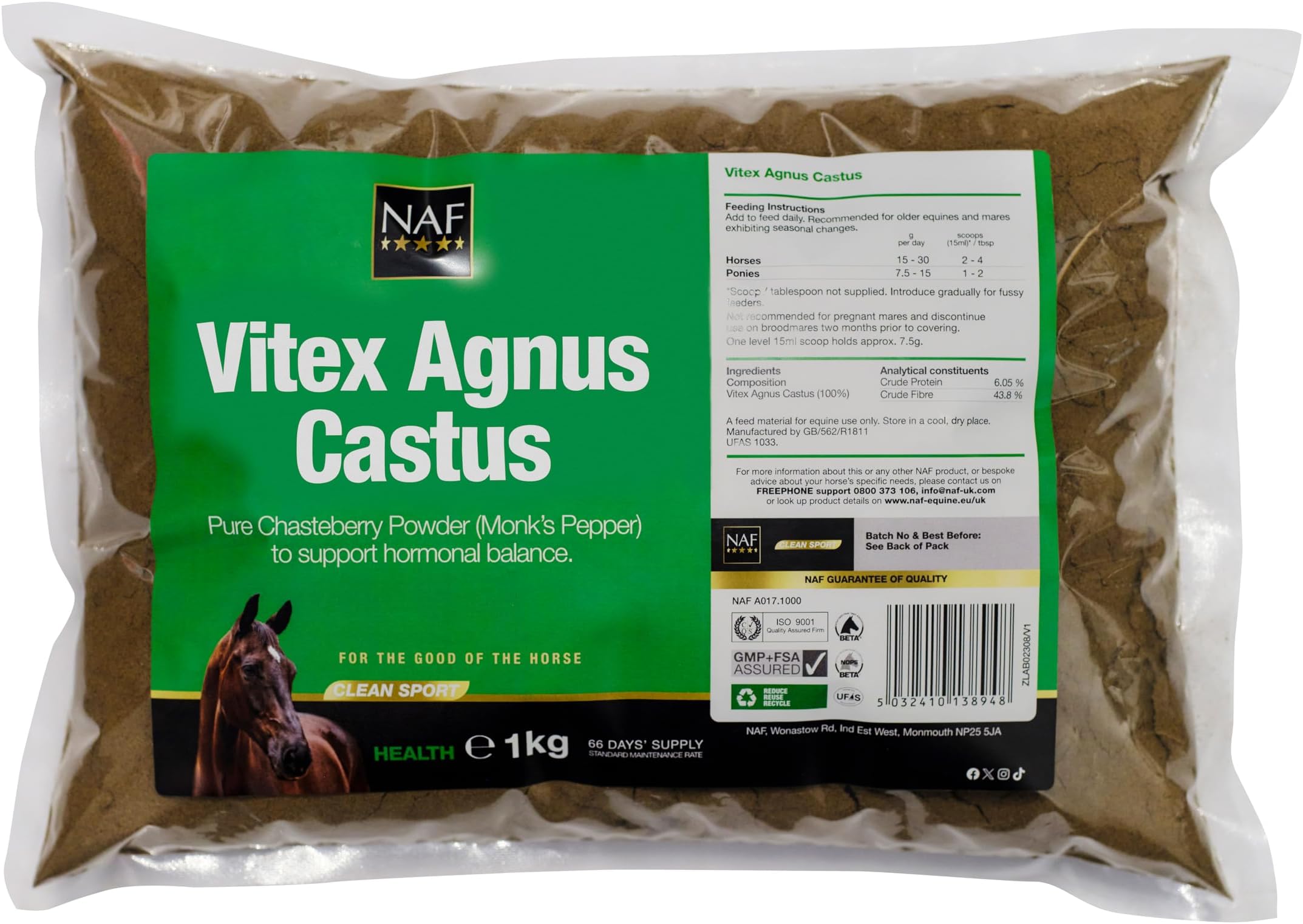 NAF Vitex Agnus Castus Powder 1kg : Amazon.co.uk: Pet Supplies