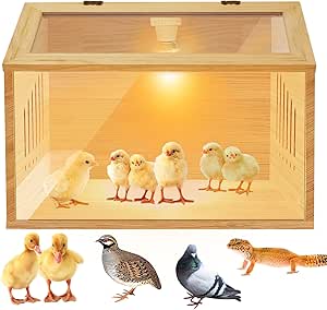 Amazon.com: Brooder Box for Chicks，Indoor Smart Wooden Poultry Brooder with Heater, Suitable for ...