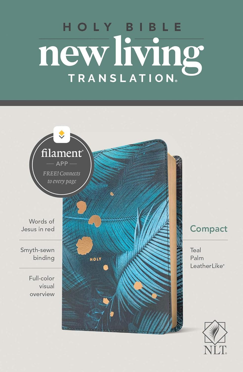 NLT Compact Bible, Filament Enabled Edition, Teal Palm: New Living ...