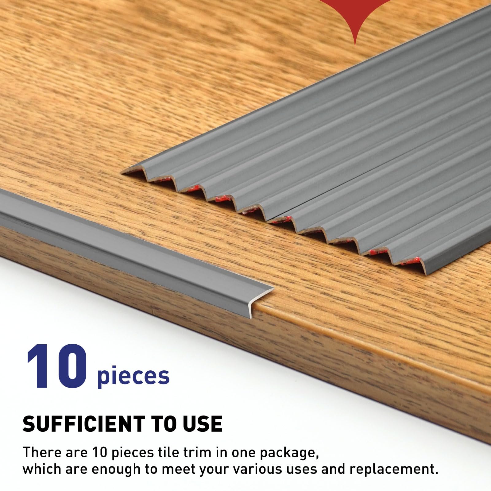 FOSLUOC 10 PCS * 53 Inch Peel and Stick Aluminum Tile Trim, Self ...