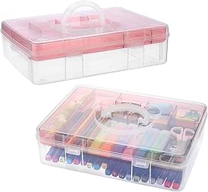 Amazon.com: BTSKY 2-Tier Cute Bear Storage Box with Removable Divided ...