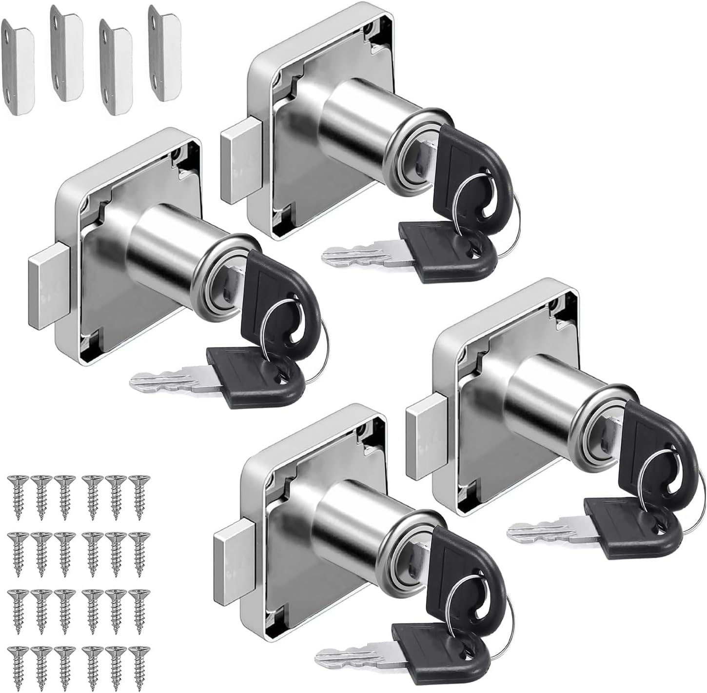 4 Sets Cupboard Locks, 22mm Cabinet Locks, Cam Drawer Lock Cylinder ...
