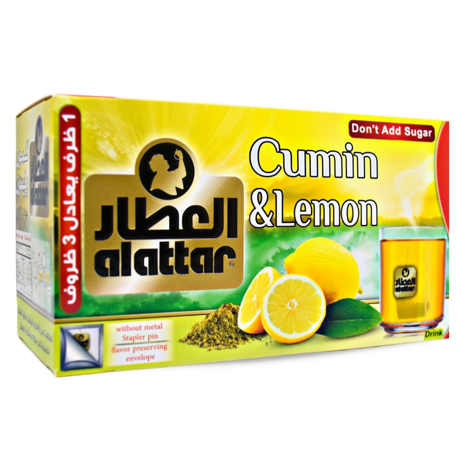 Amazon.com : AlAttar Cumin & Lemon Drink Herbal Tea Bag Pure Natural ...
