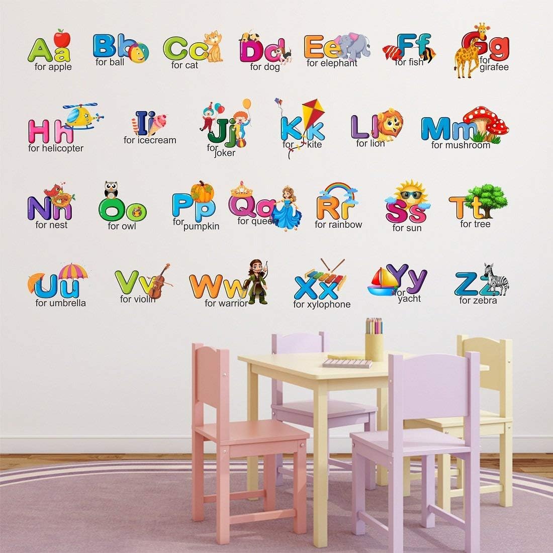 Wallstick PVC Vinyl Baby Kids Learning Education Nursery, Pre School ...