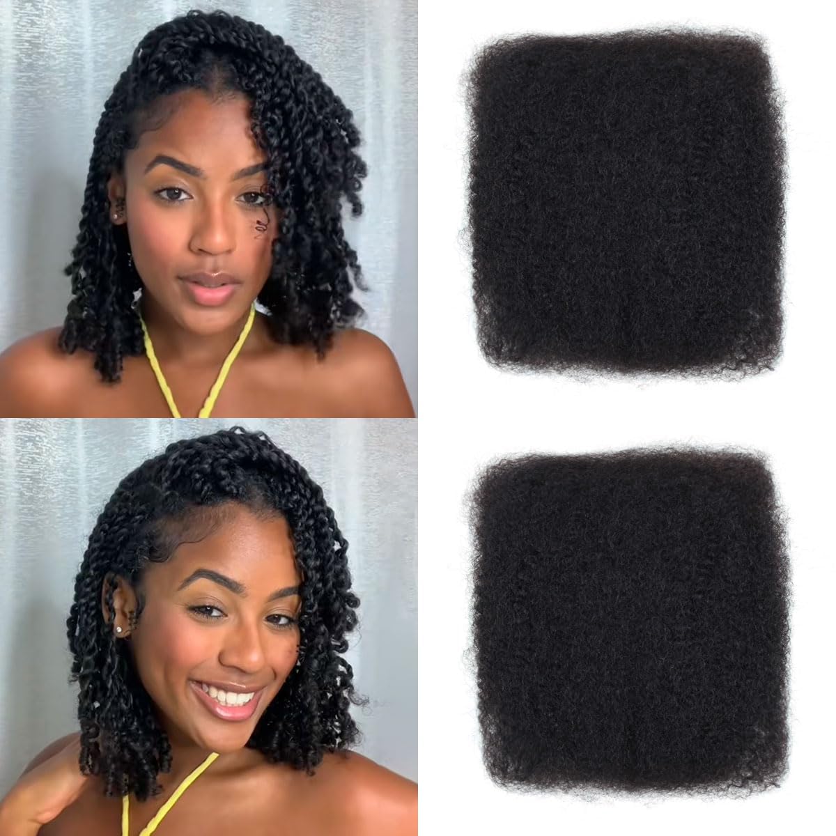 Amazon.com : Afro Kinkys Bulk Human Hair, 10 inch 50 Gram 4c Curly Hair ...